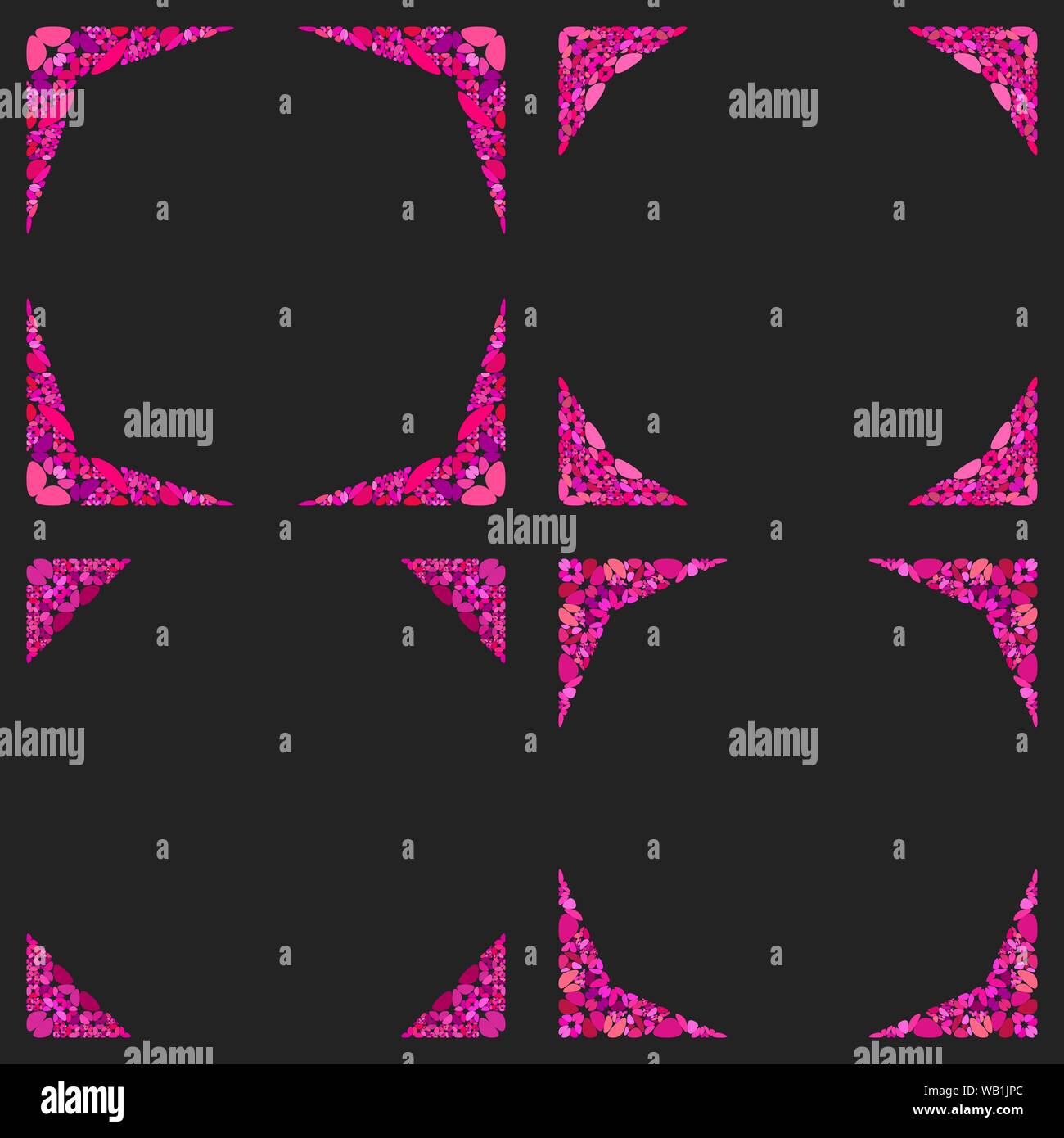 Curved stone mosaic page border design set - vector design elements ...