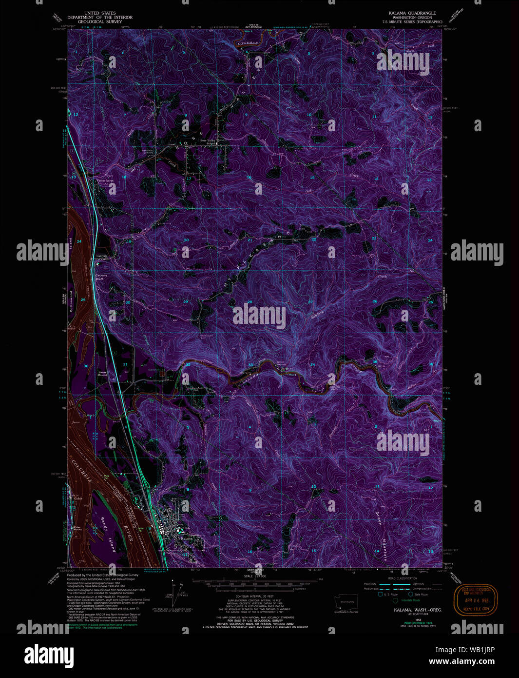Kalama washington map hi-res stock photography and images - Alamy
