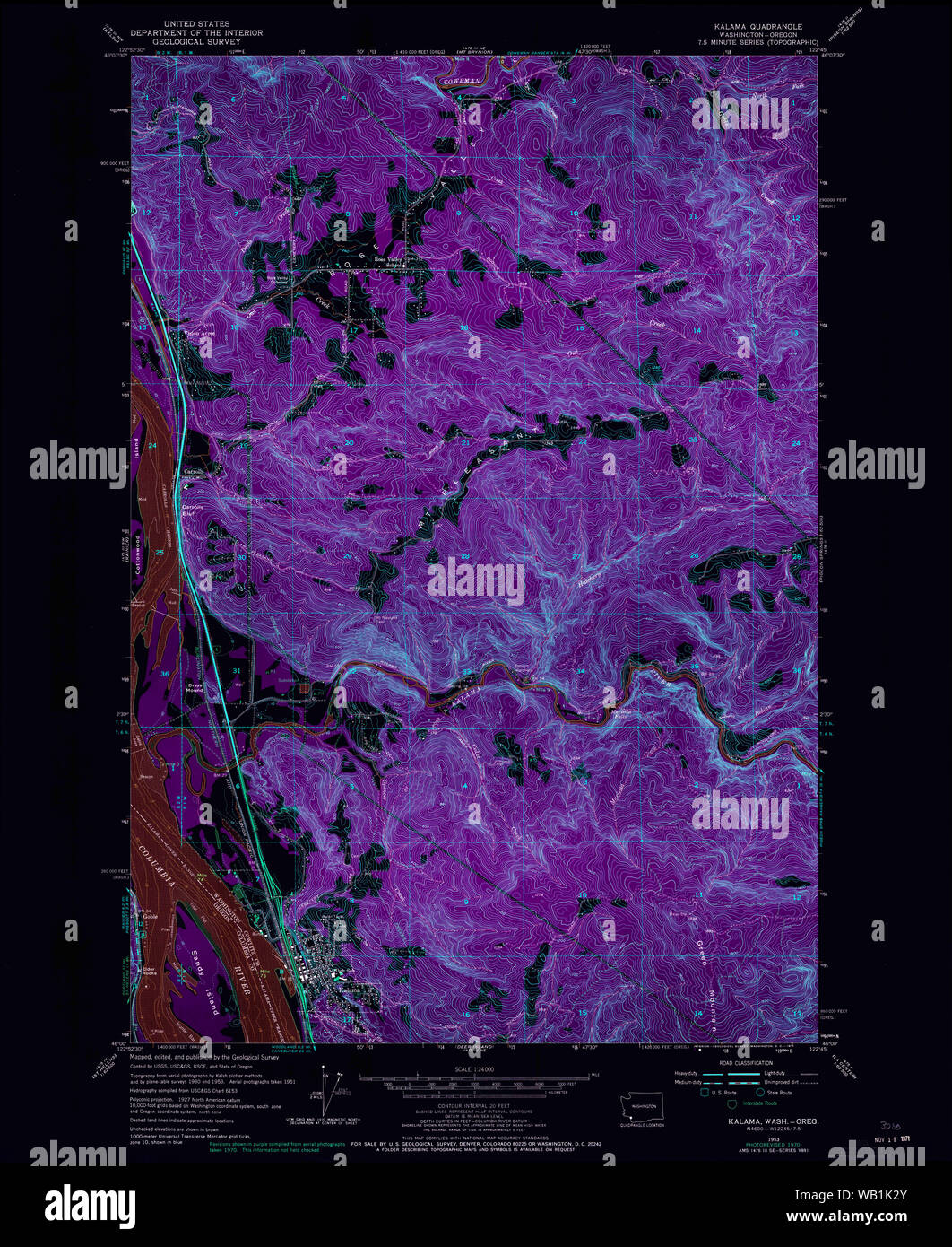 Kalama map hi-res stock photography and images - Alamy