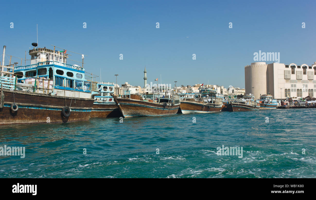 DUBAI, UAE-NOVEMBER 18: Wooden old Arab trading ship on November 18 ...