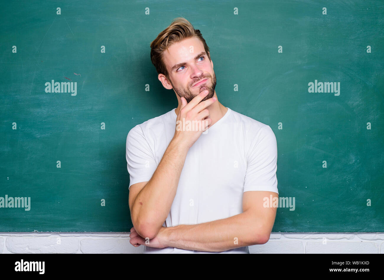Yes you can. man ready to study. Students life. back to school. empty ...