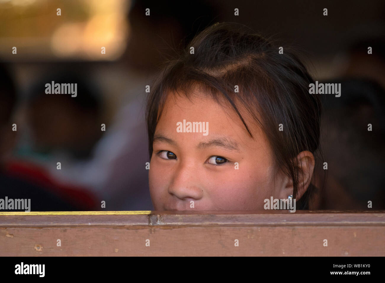 Asia, Southeast, Laos, Hmong Vilage, girl face, 30078259 Stock Photo ...