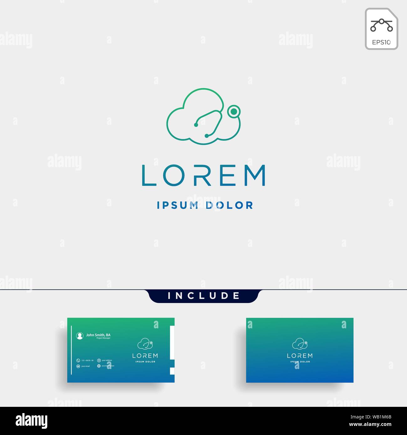 Cloud Medical Logo Design Vector Illustration Stock Vector Image & Art ...