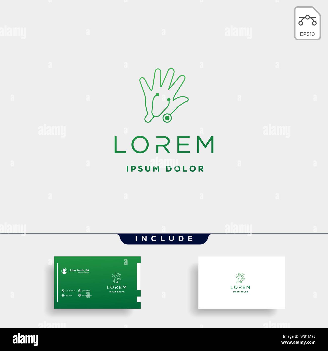 Hand Medical Logo Design Vector Illustration Stock Vector Image & Art ...