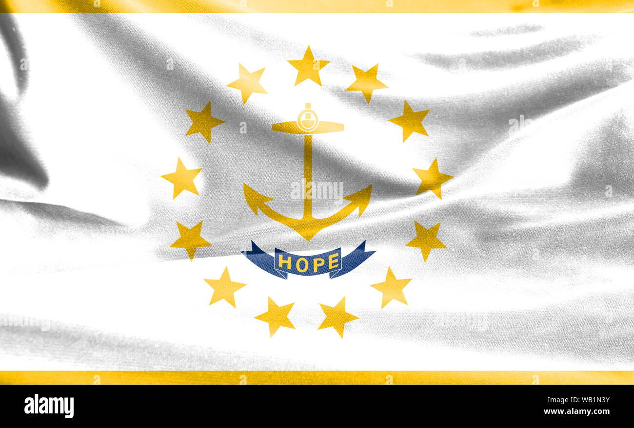 Realistic flag State of Rhode Island and Providence Plantations on the ...