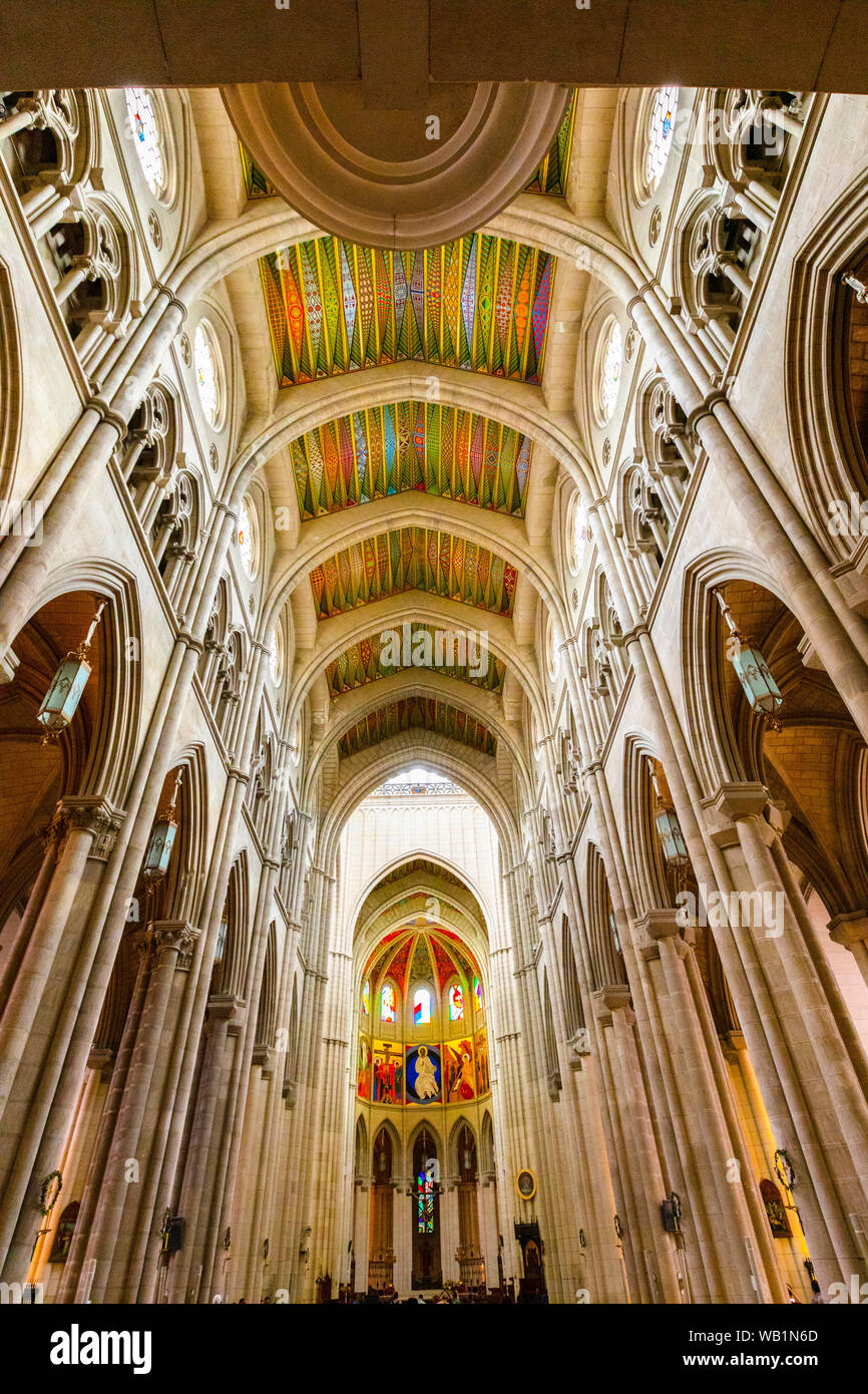 Interior of Almudena Cathedral, Madrid, Spain, South West Europe Stock ...
