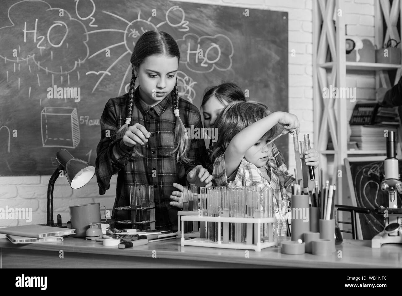 School chemistry laboratory. back to school. Educational concept ...