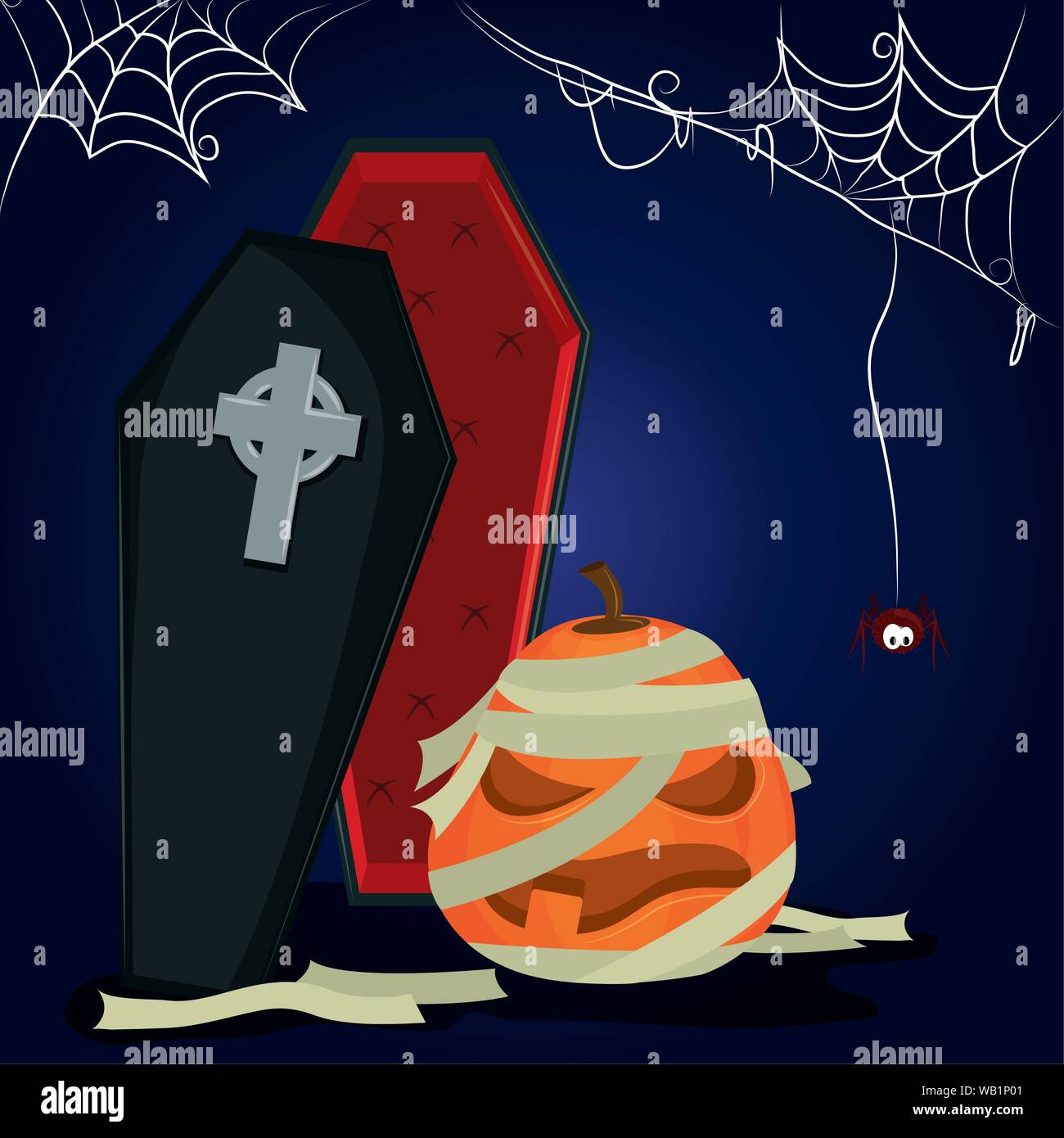 happy halloween scary night cartoon Stock Vector Image & Art - Alamy