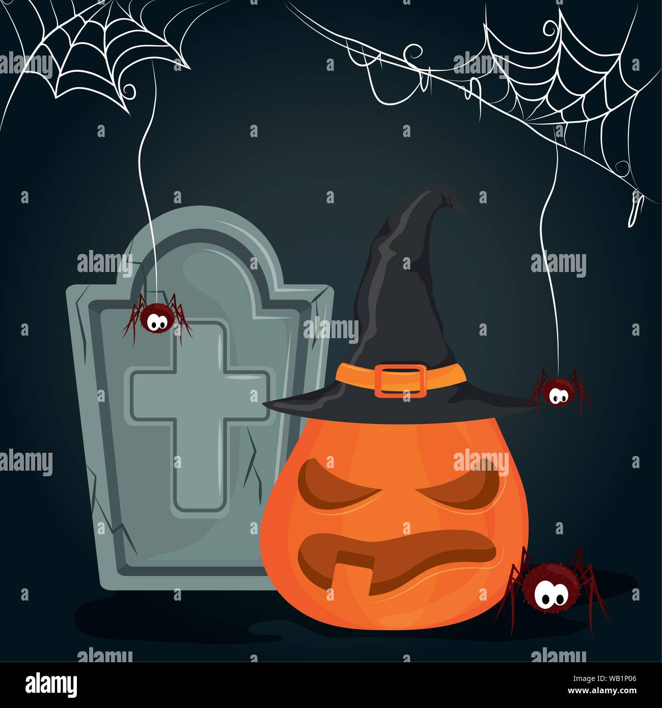 happy halloween scary night cartoon Stock Vector Image & Art - Alamy