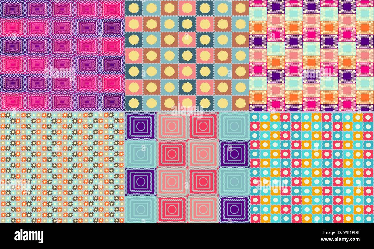 Set of 6 backgrounds. Vector illustration of the design. Patterns for ...