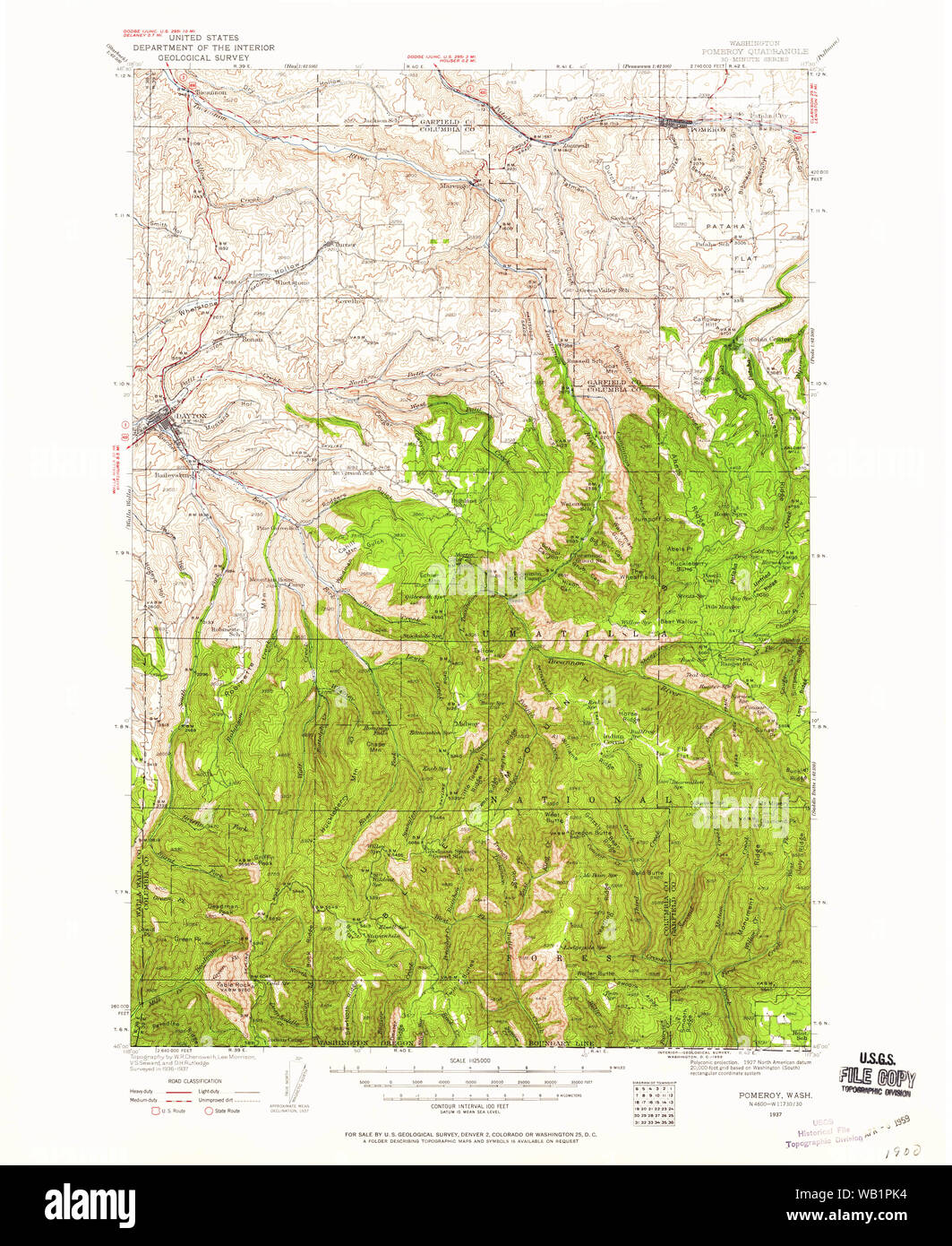 Map of pomeroy hi-res stock photography and images - Alamy