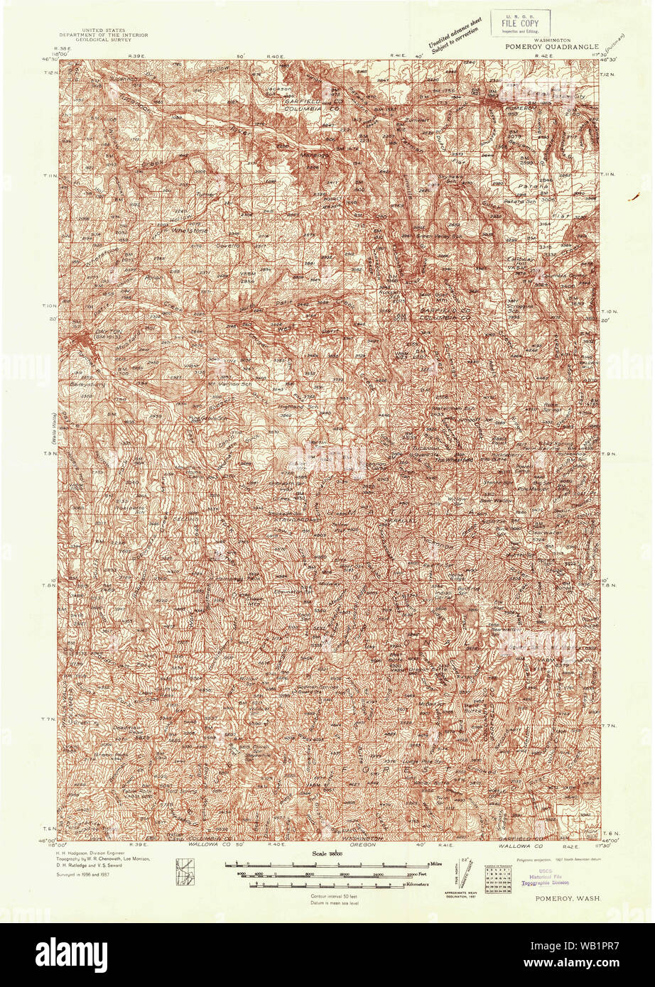 Map of pomeroy hi-res stock photography and images - Alamy