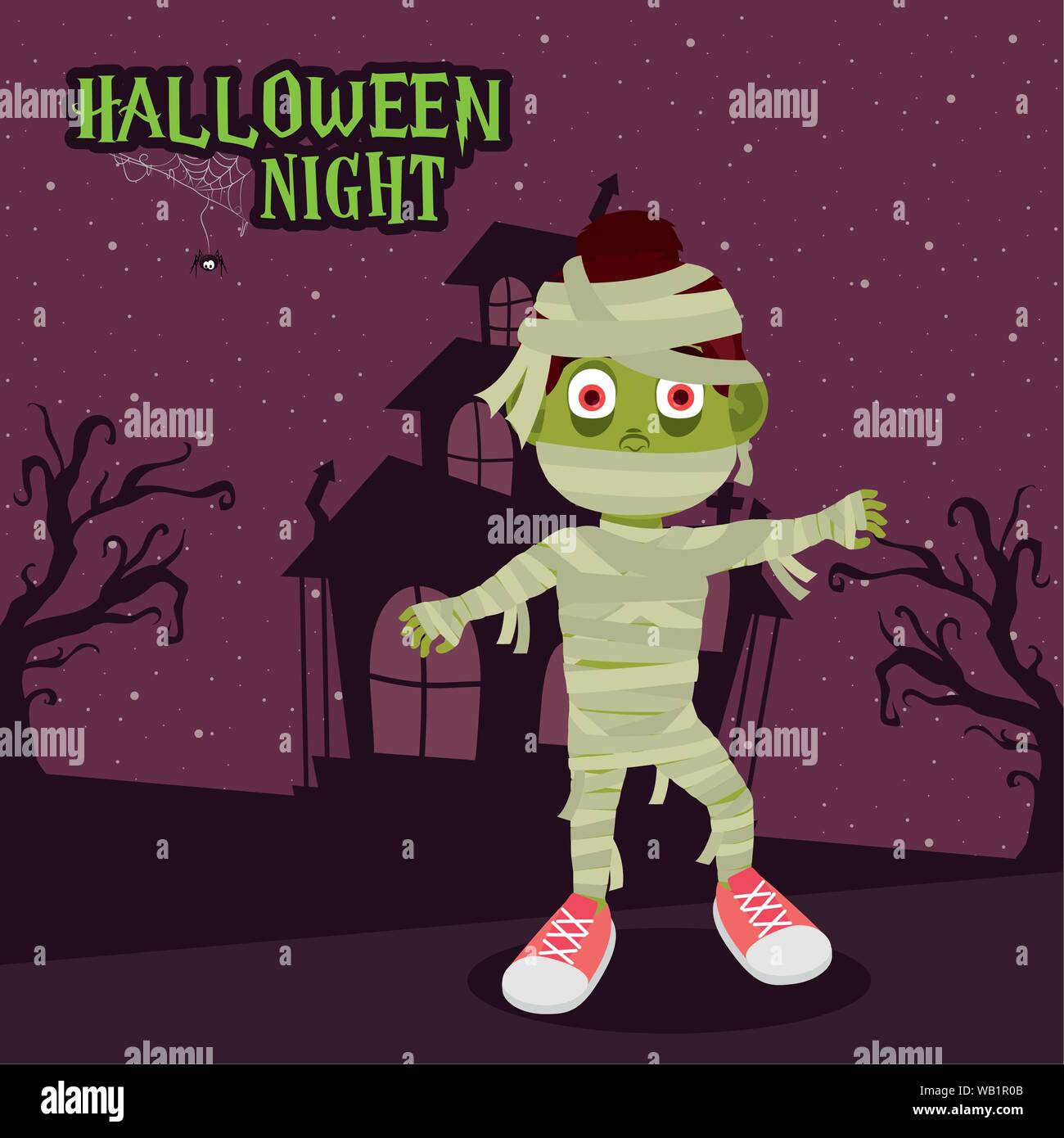 happy halloween scary night cartoon Stock Vector Image & Art - Alamy