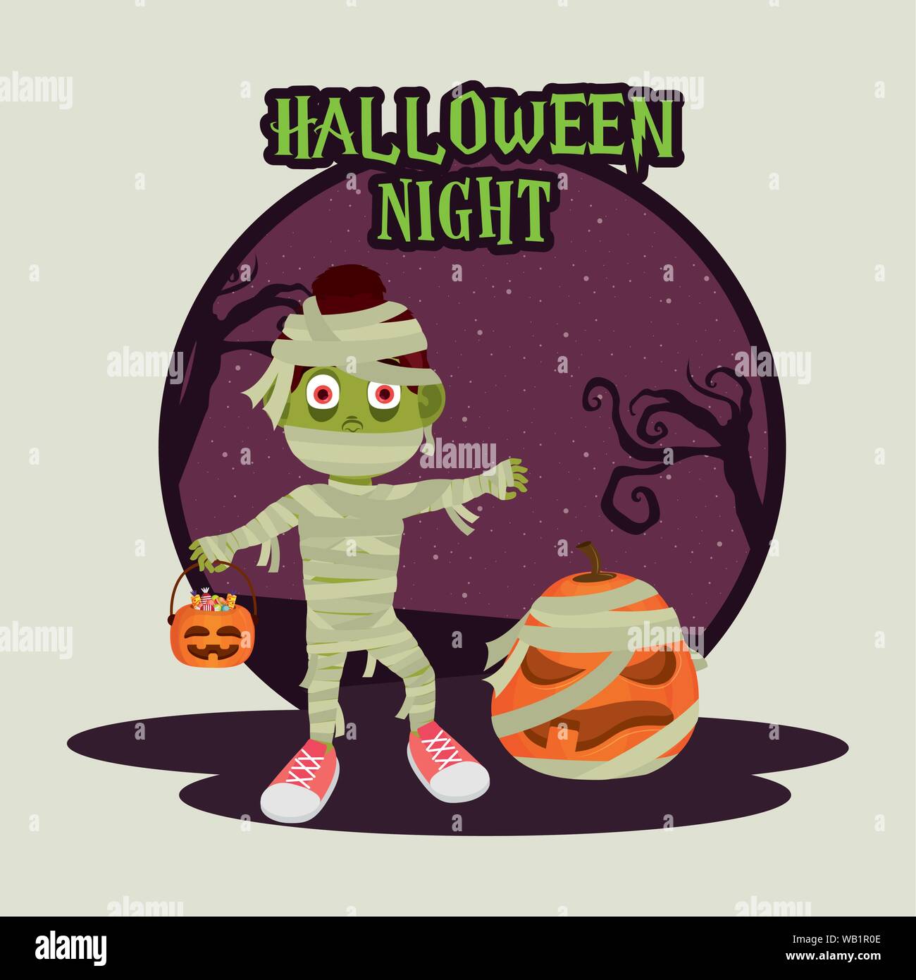 happy halloween scary night cartoon Stock Vector Image & Art - Alamy