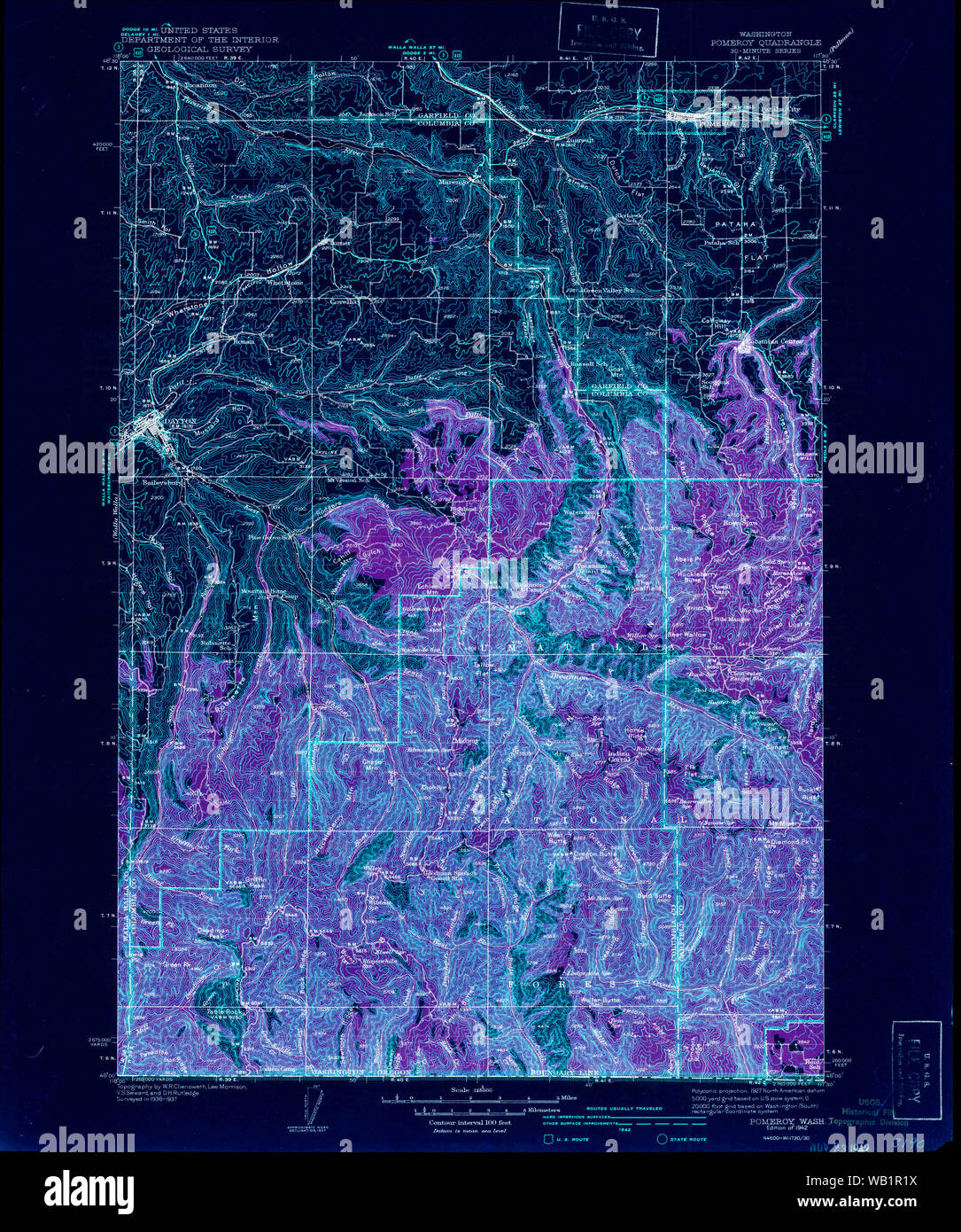 Map of pomeroy hi-res stock photography and images - Alamy