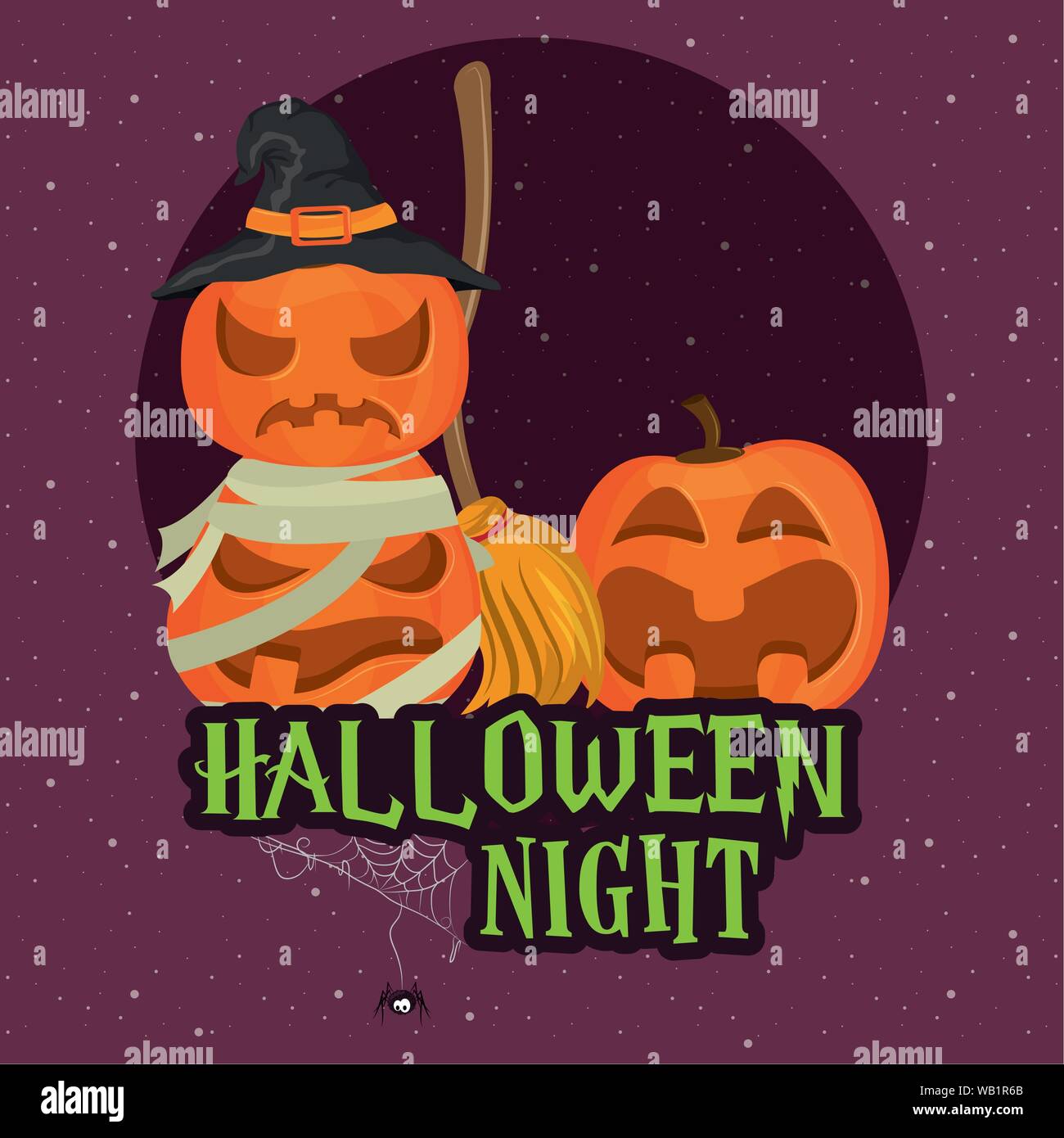 happy halloween scary night cartoon Stock Vector Image & Art - Alamy