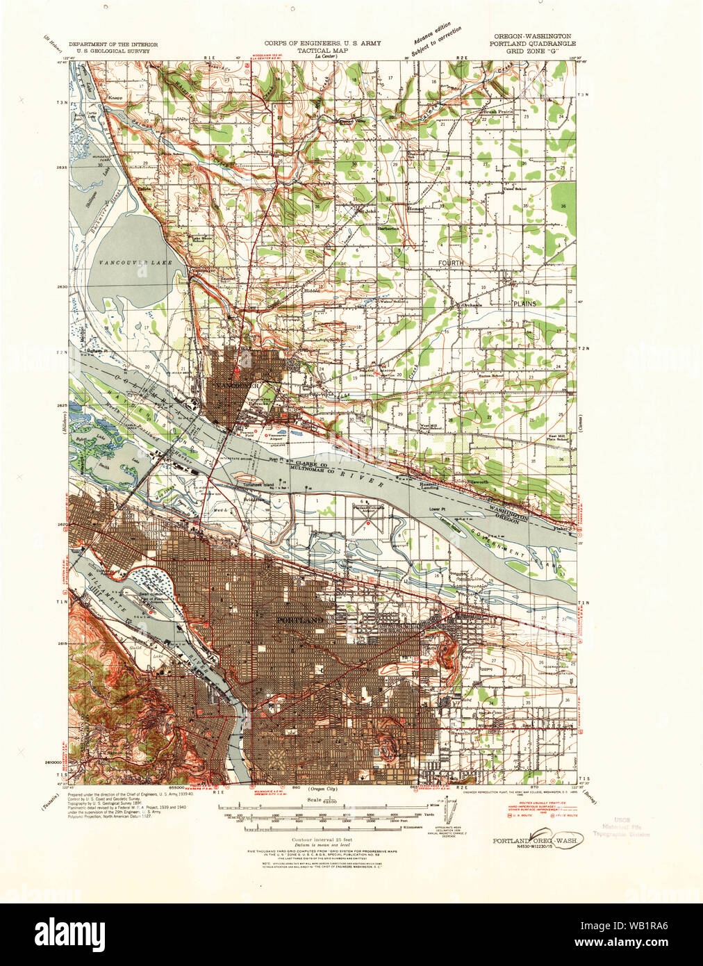 Portland Washington Map High Resolution Stock Photography and Images ...