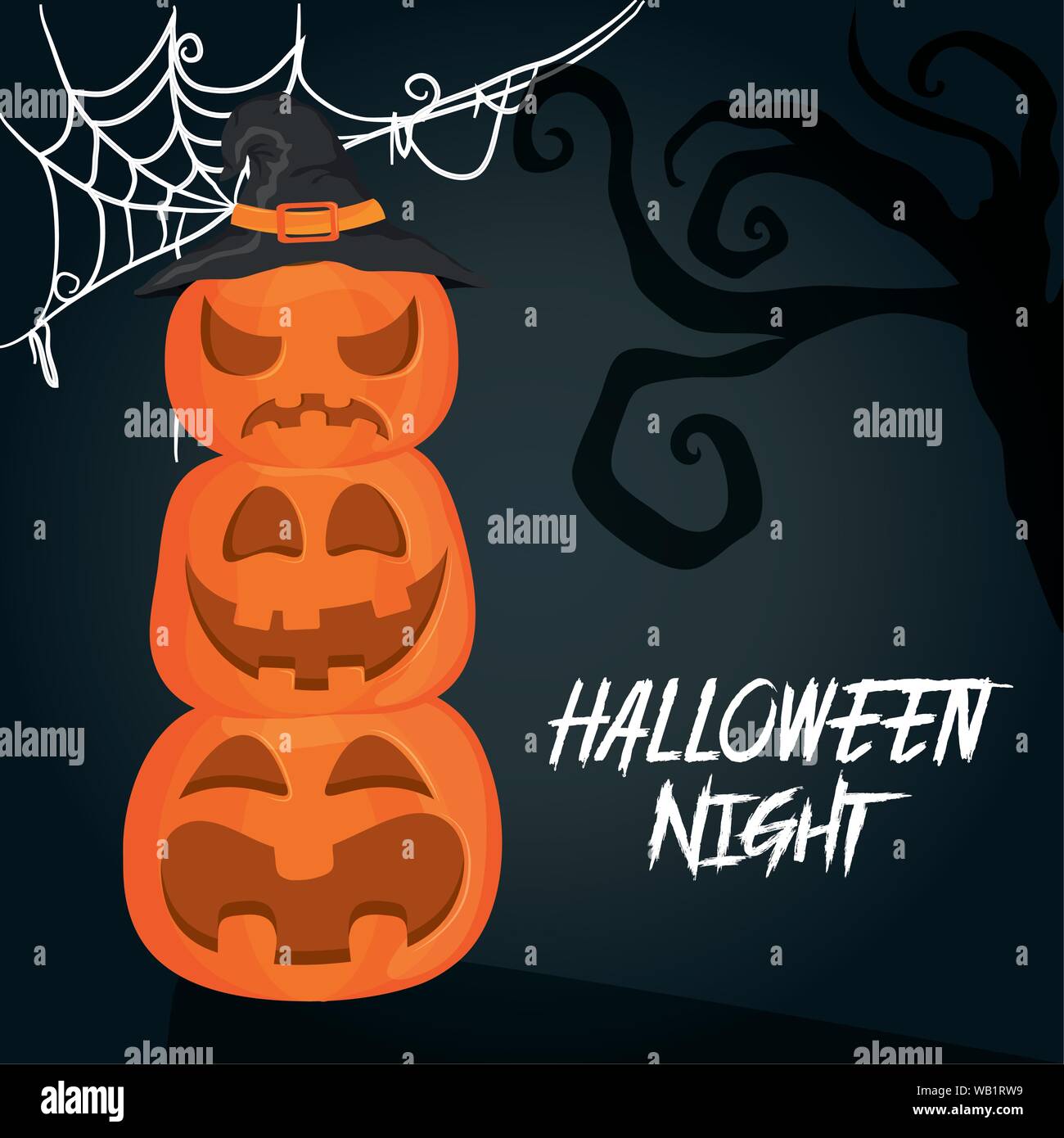 happy halloween scary night cartoon Stock Vector Image & Art - Alamy