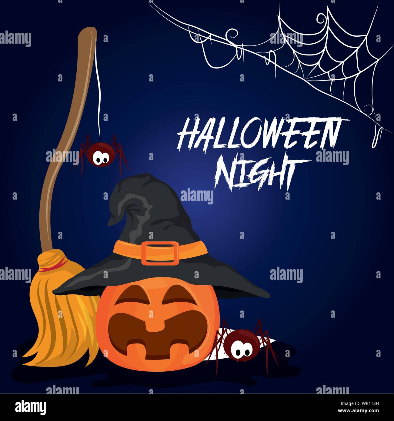 happy halloween scary night cartoon Stock Vector Image & Art - Alamy