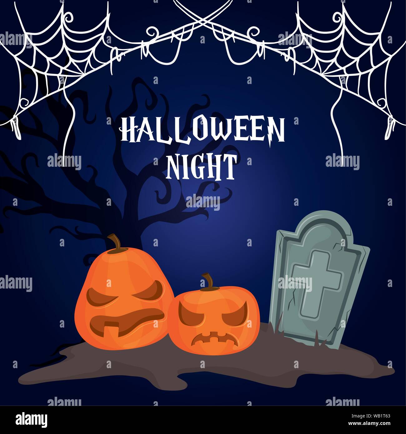 happy halloween scary night cartoon Stock Vector Image & Art - Alamy
