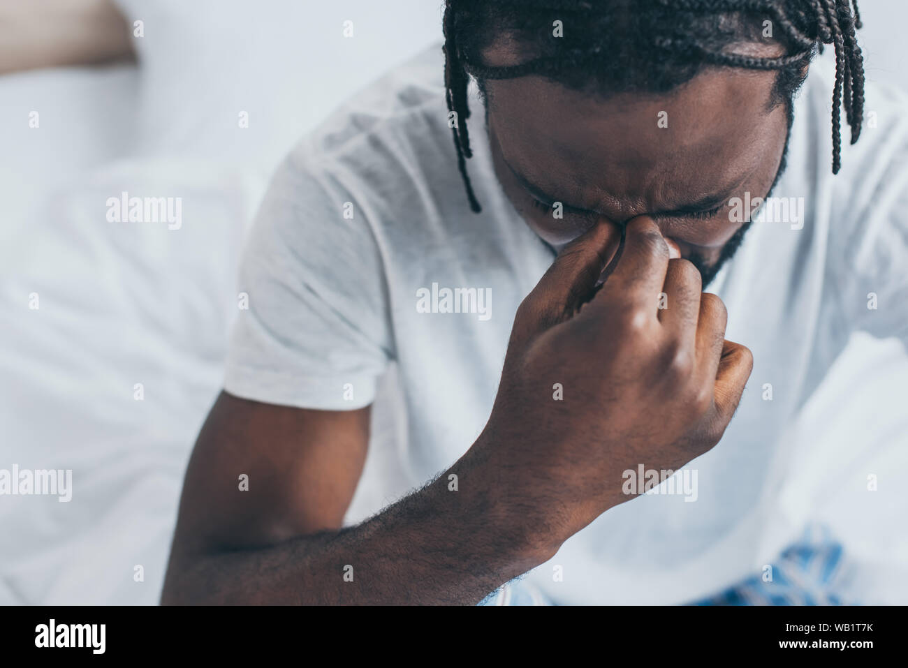 Face sad dreadlocks hi-res stock photography and images - Alamy