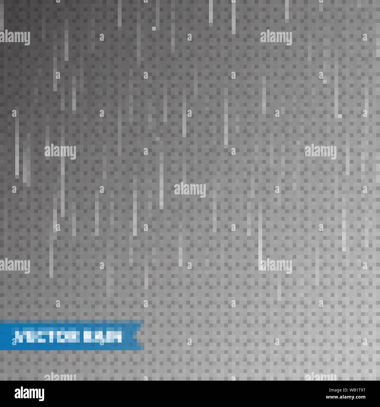 Realistic rain texture on transparent background. Rainfall, water drops ...