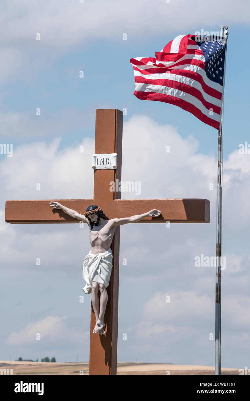 American flag catholic church hi-res stock photography and images - Alamy