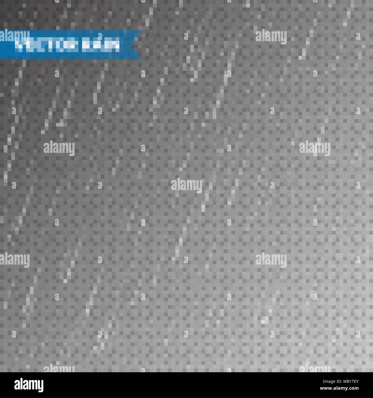 Realistic rain texture on transparent background. Rainfall, water drops ...