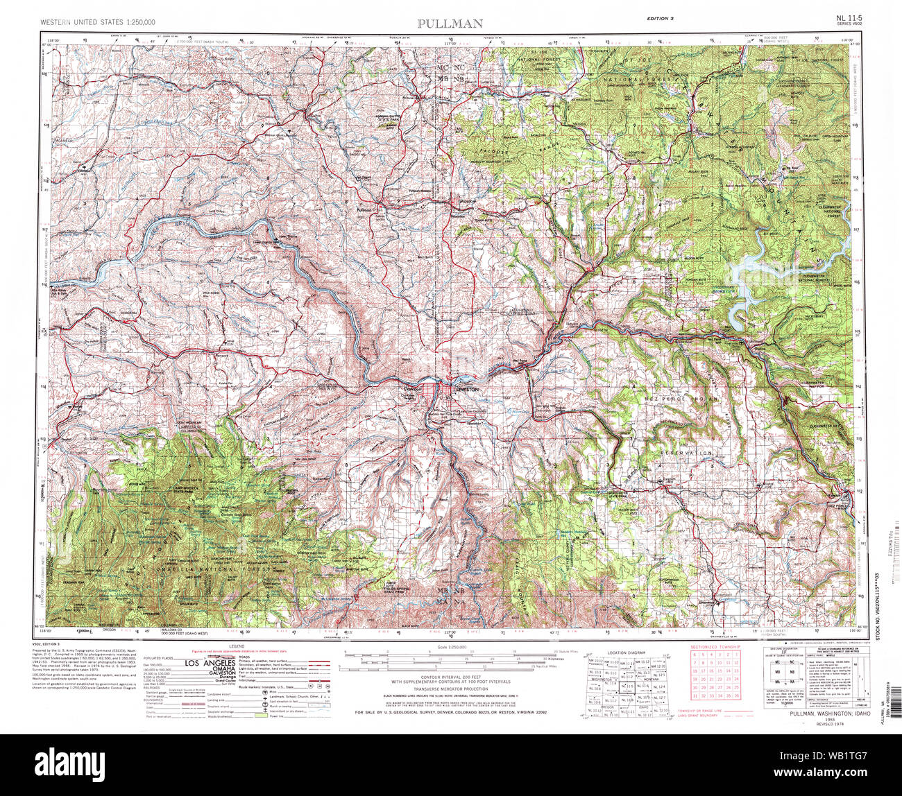 Pullman map hi-res stock photography and images - Alamy