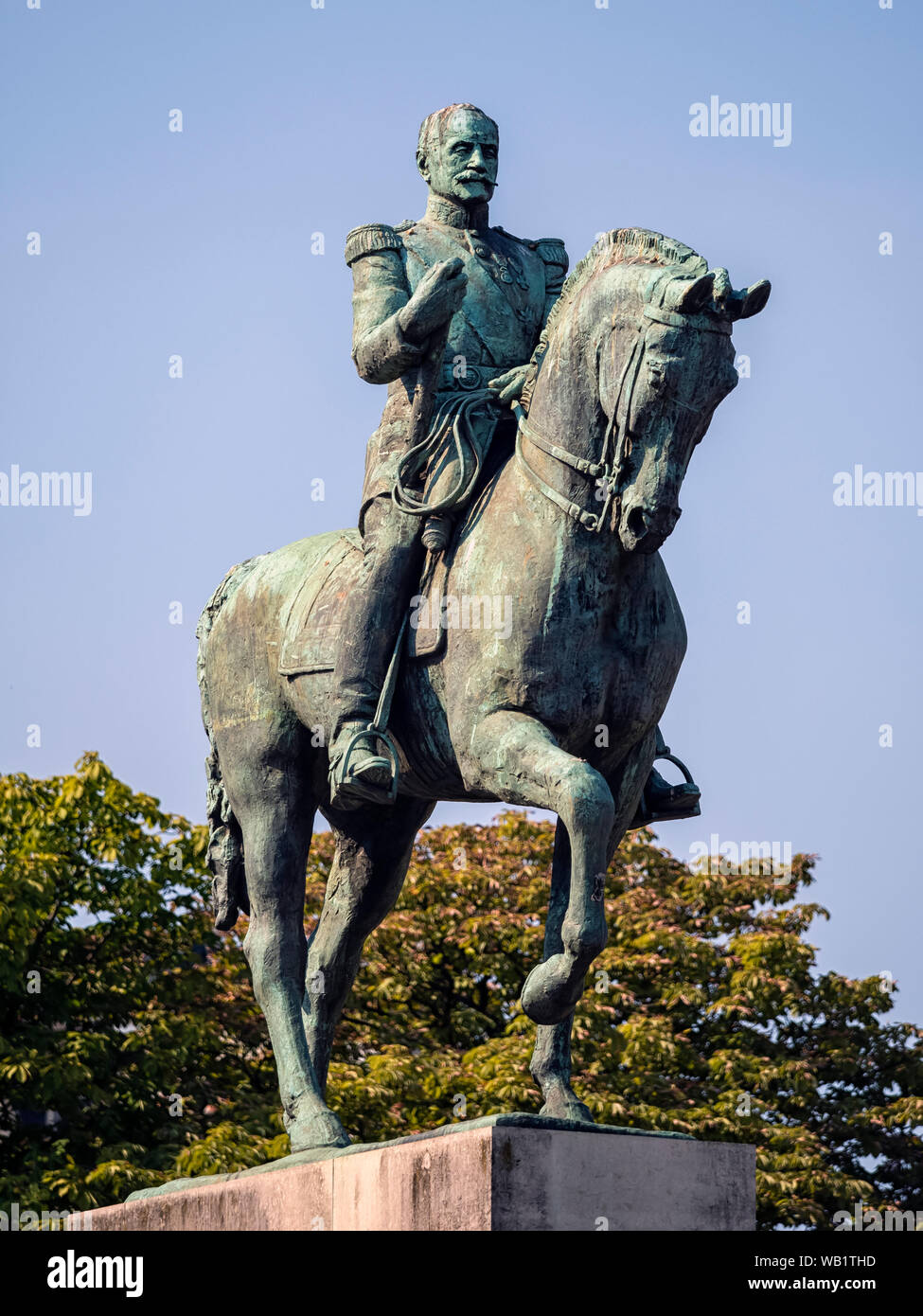 PARIS, FRANCE - AUGUST 2018: Equestrian statue of Marshal Ferdinand ...