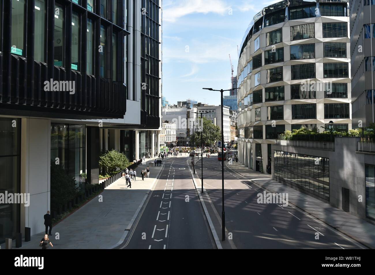 Commercial buildings in the Moorgate area of London summer 2019 Stock ...