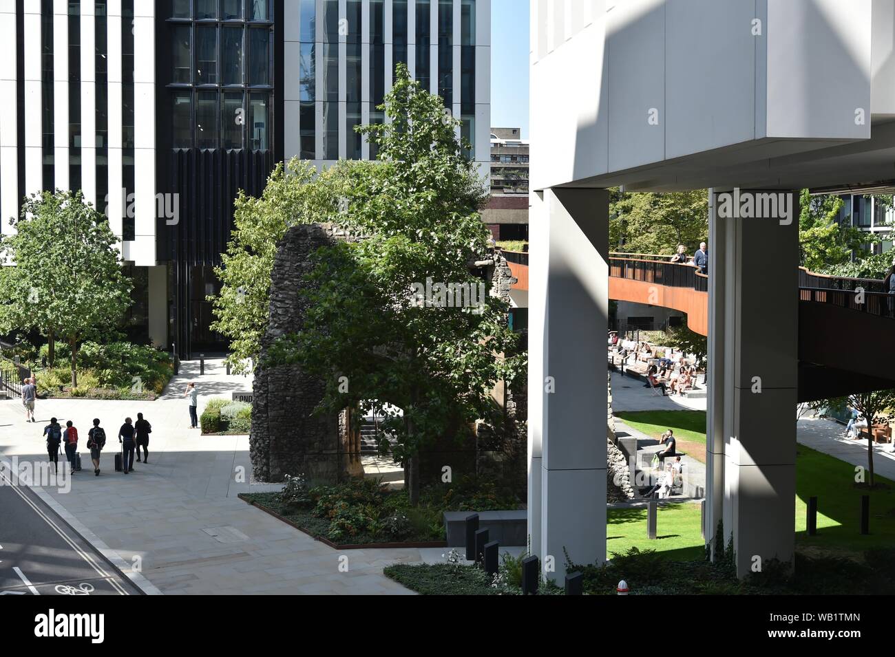 Commercial buildings in the Moorgate area of London summer 2019 Stock ...