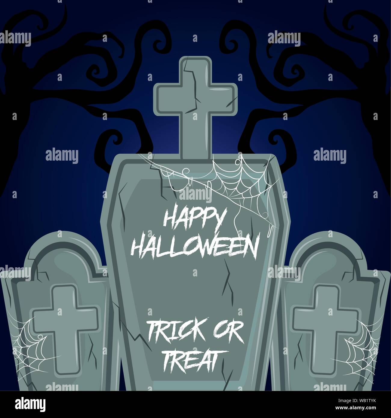 happy halloween scary night cartoon Stock Vector Image & Art - Alamy