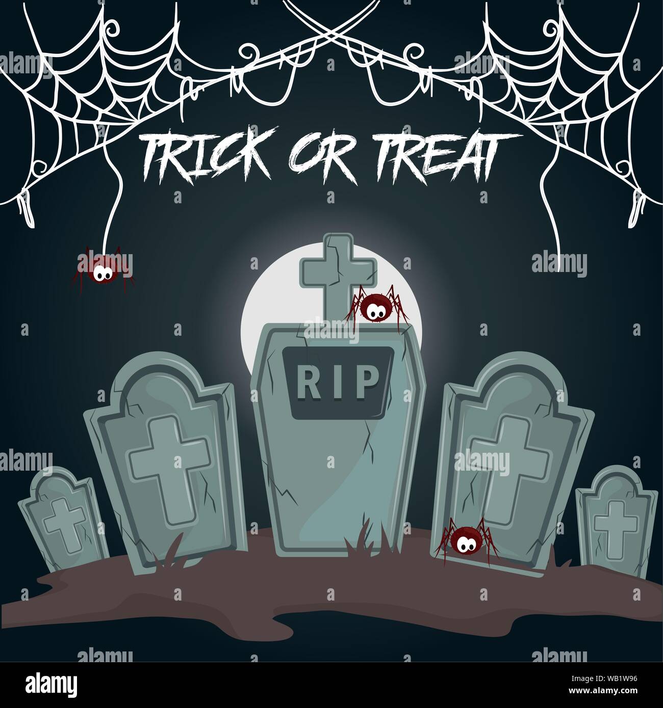 happy halloween scary night cartoon Stock Vector Image & Art - Alamy