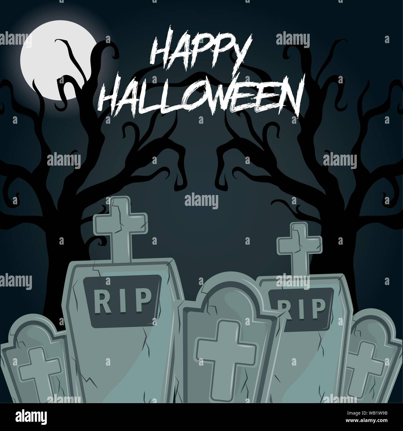 happy halloween scary night cartoon Stock Vector Image & Art - Alamy