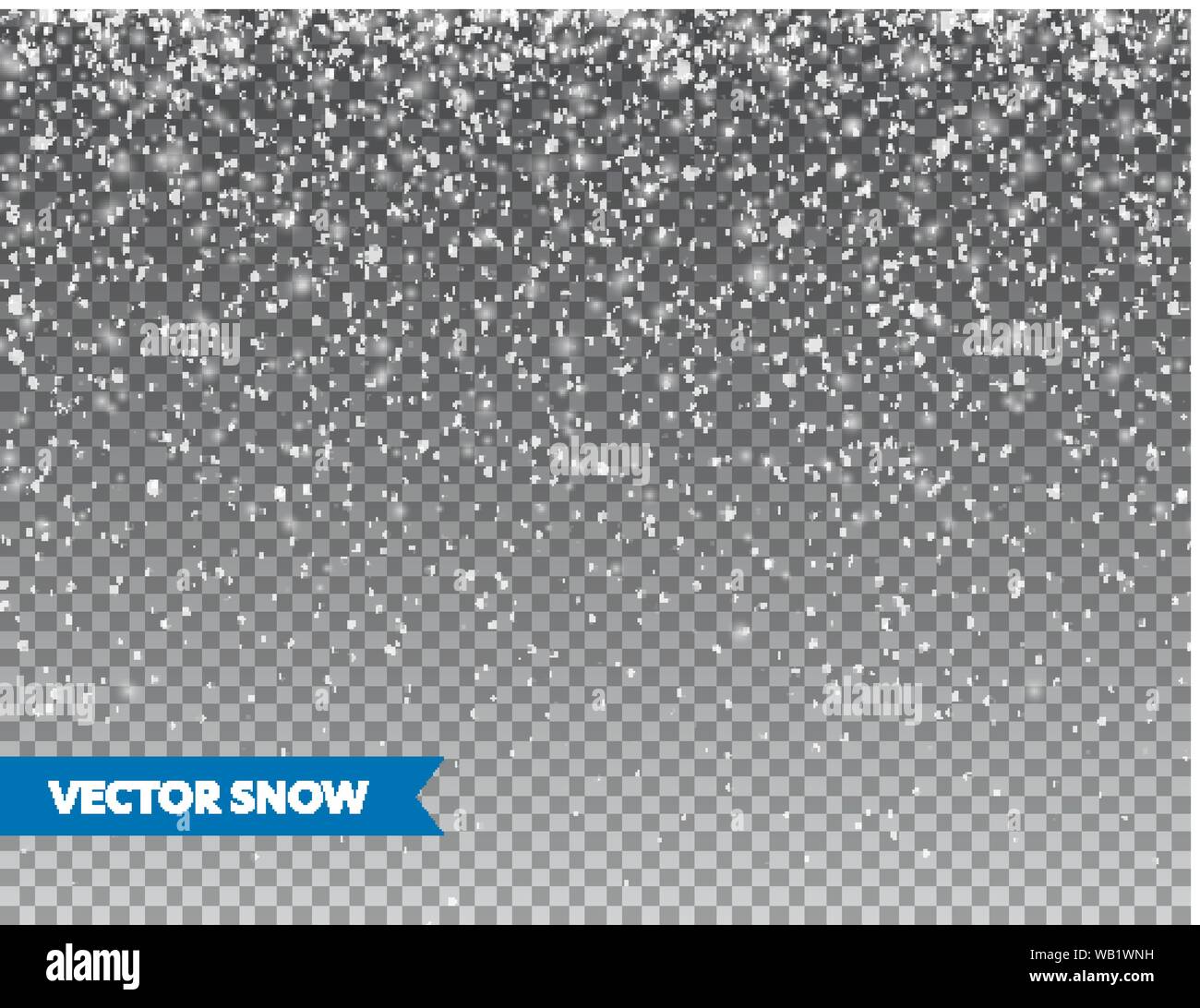 Realistic falling snow with snowflakes. Winter transparent background ...