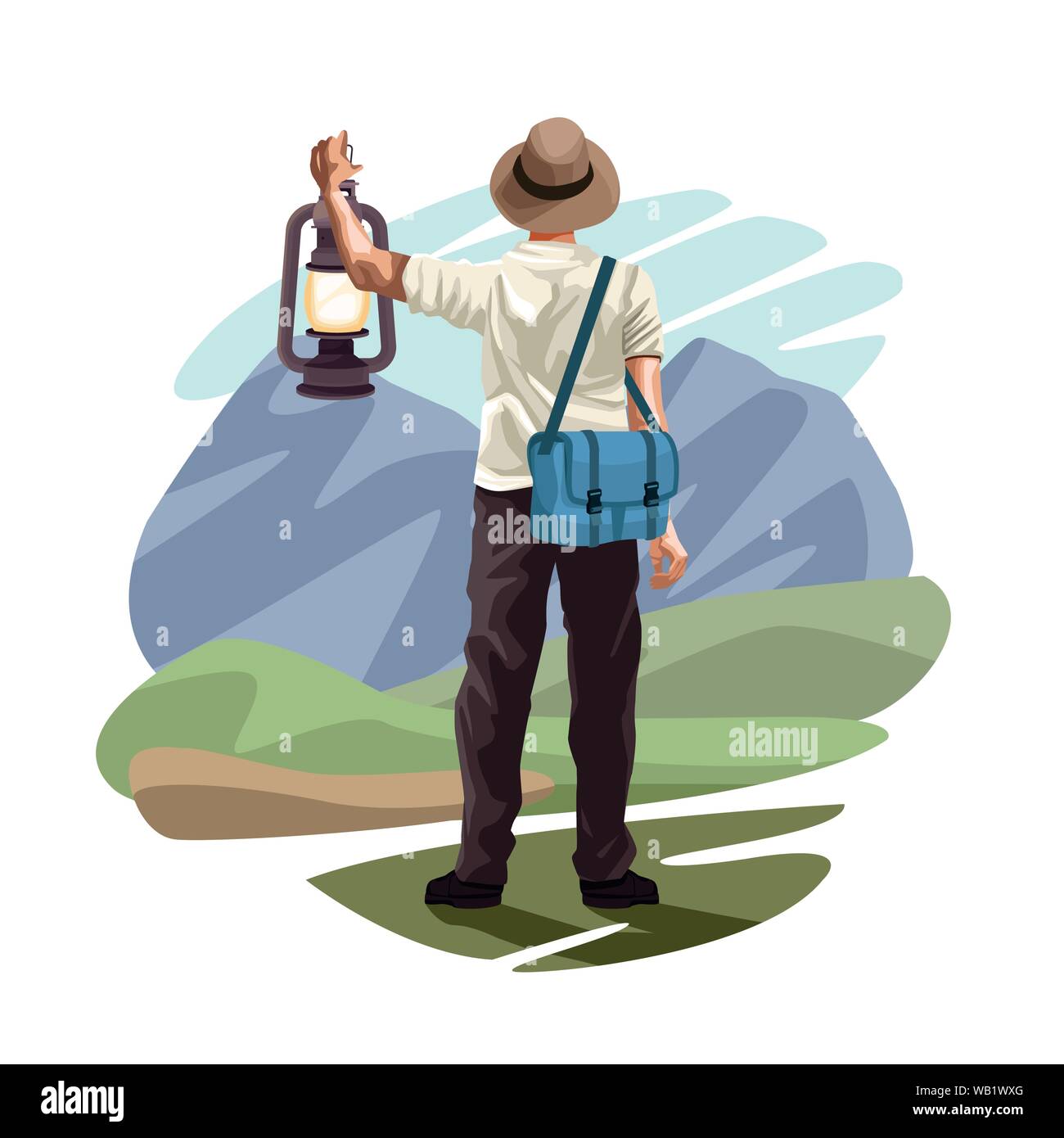 Backpack traveler tourist back cartoon Stock Vector Image & Art - Alamy