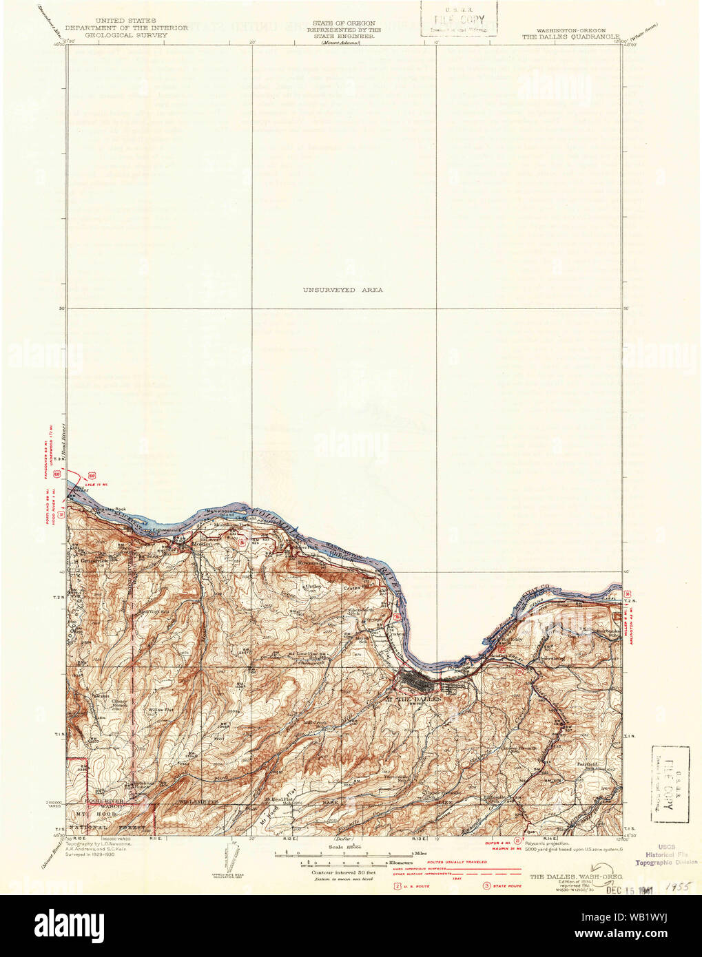 USGS Topo Map Washington The Dalles 282943 1934 125000 Restoration ...