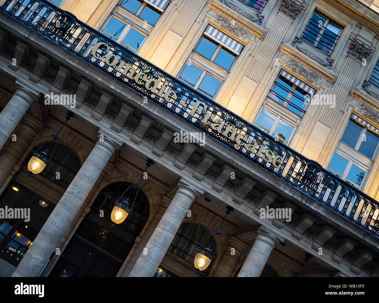 PARIS, FRANCE - AUGUST 03, 2018: Facade of the Palais-Royal in Place ...