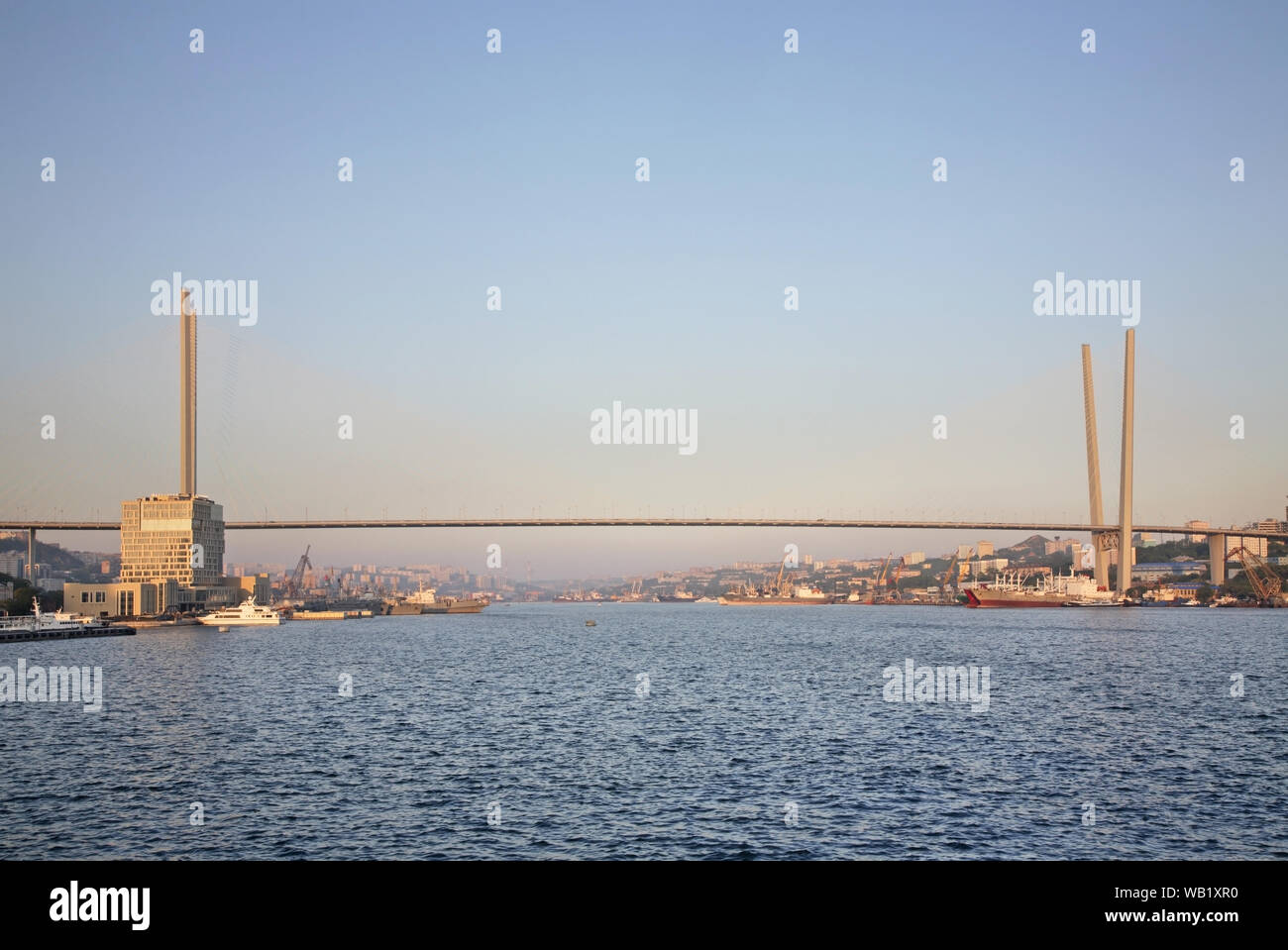 Golden bridge in Vladivostok. Russia Stock Photo - Alamy