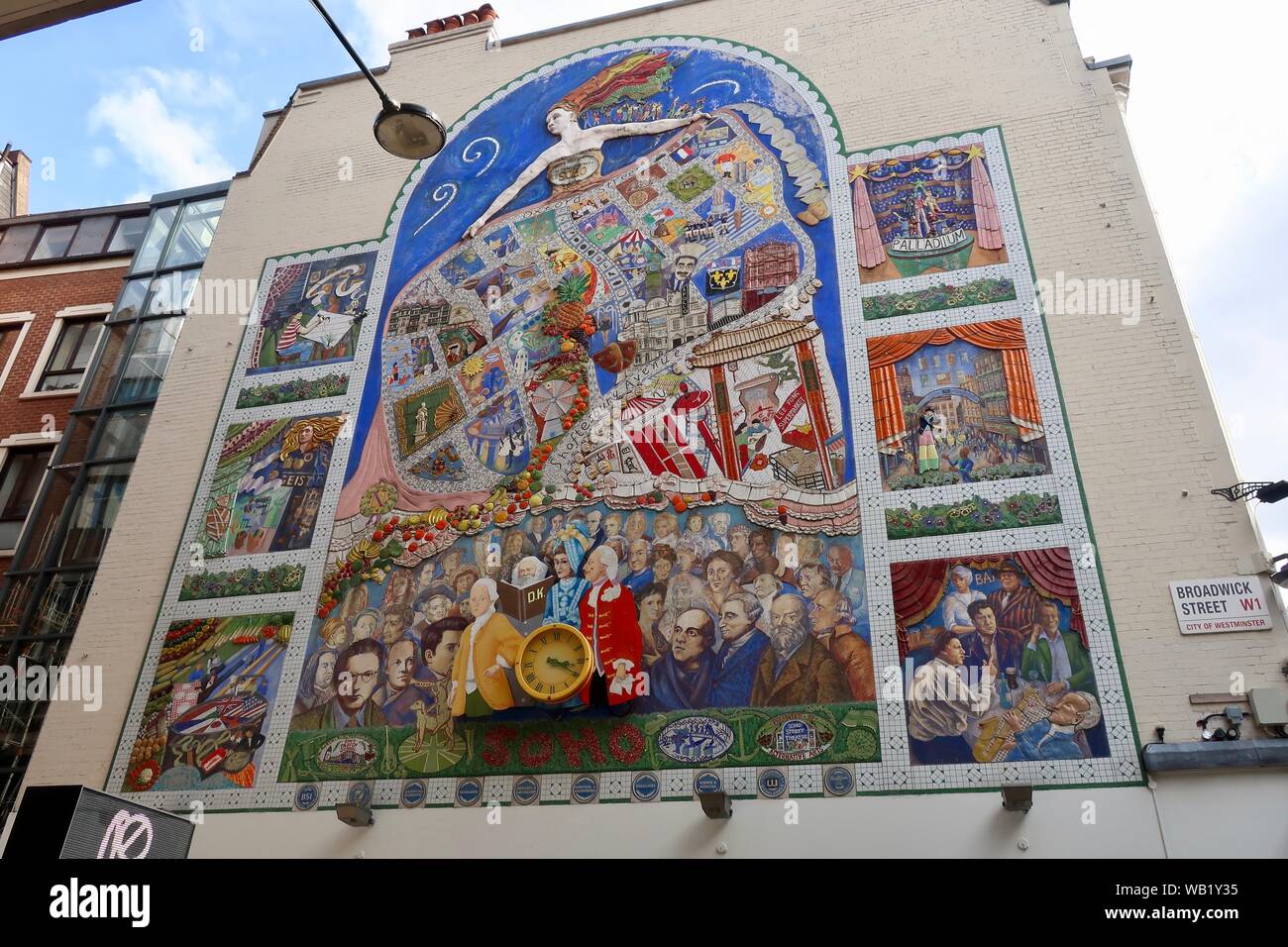 London, UK, August 2019; Spirit of Soho Broadwick Street / Carnaby ...