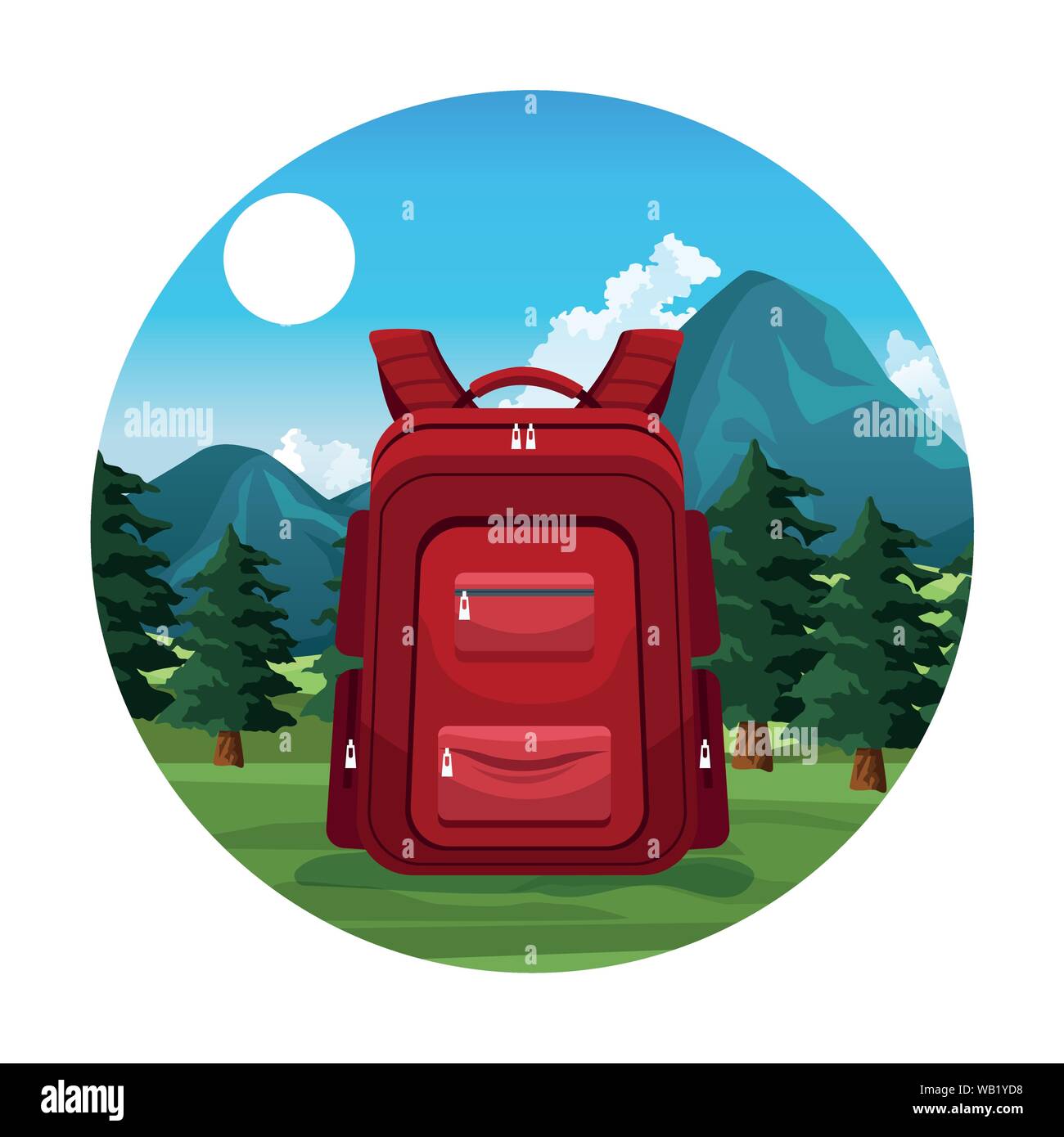 Travel and adventure cartoon round icon Stock Vector Image & Art - Alamy