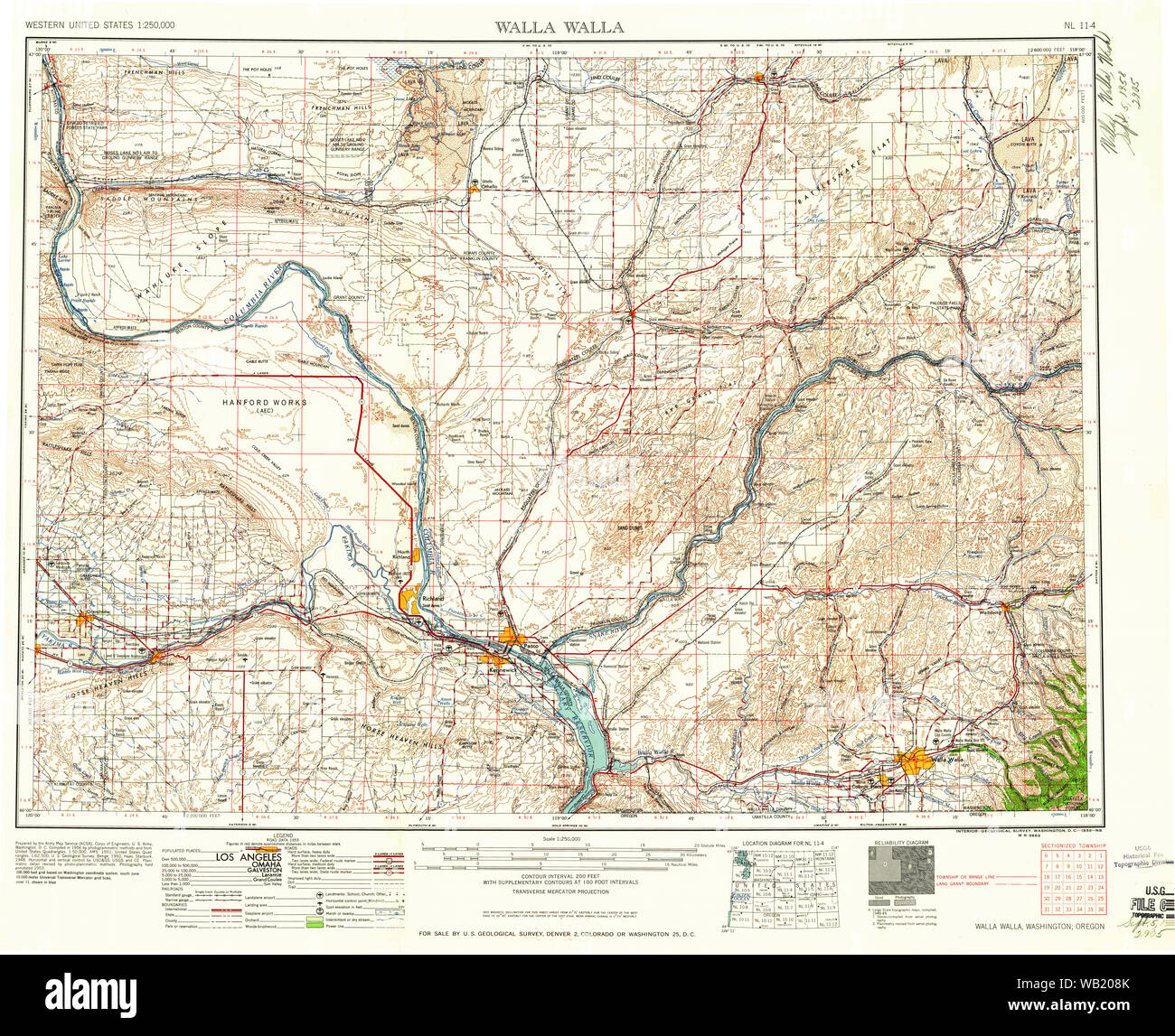 Map of walla walla washington hi-res stock photography and images - Alamy