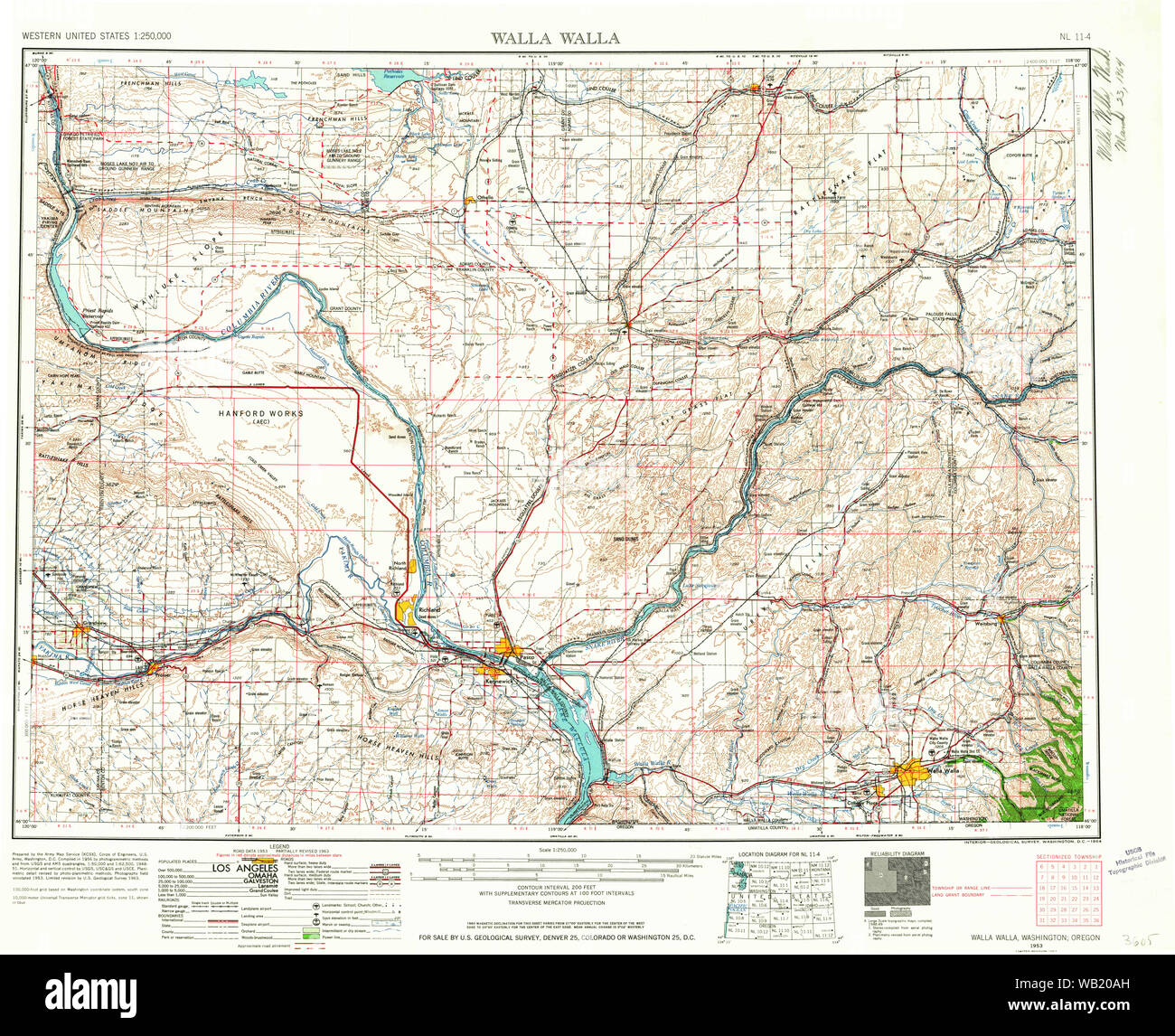 Map of walla walla washington hi-res stock photography and images - Alamy