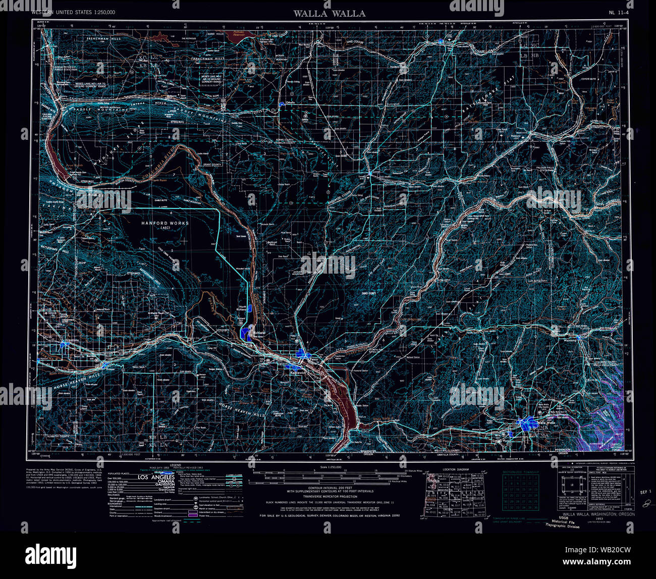 Map of walla walla washington hi-res stock photography and images - Alamy