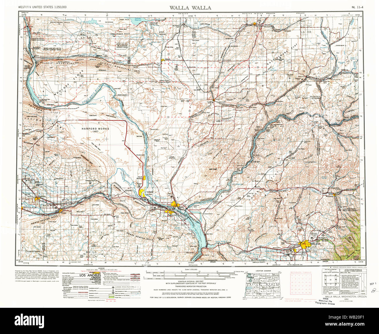 Map of walla walla washington hi-res stock photography and images - Alamy