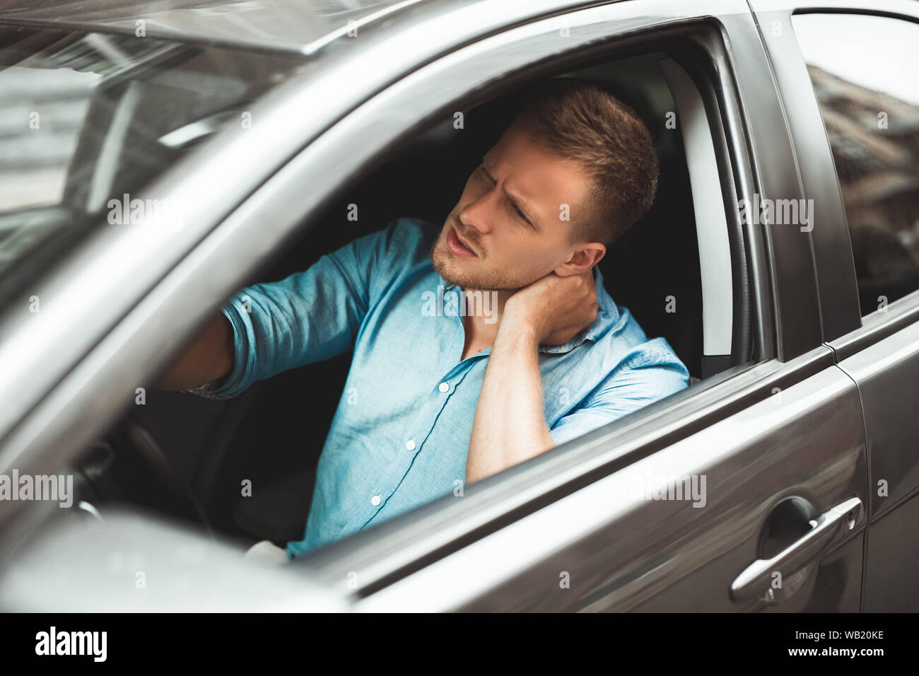 An irritated young man driving hi-res stock photography and images - Alamy
