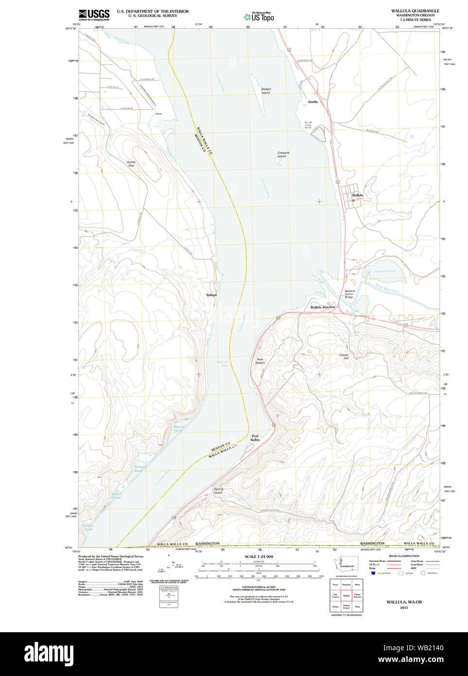 Wallula washington map hi-res stock photography and images - Alamy