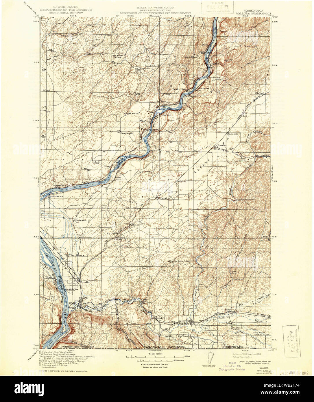 Map of wallula hi-res stock photography and images - Alamy