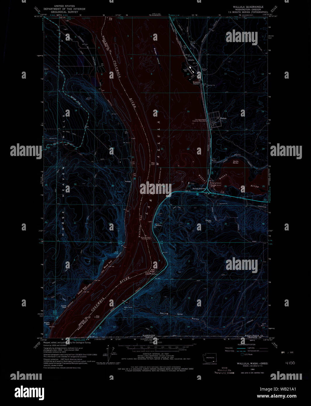 Map of wallula washington hi-res stock photography and images - Alamy